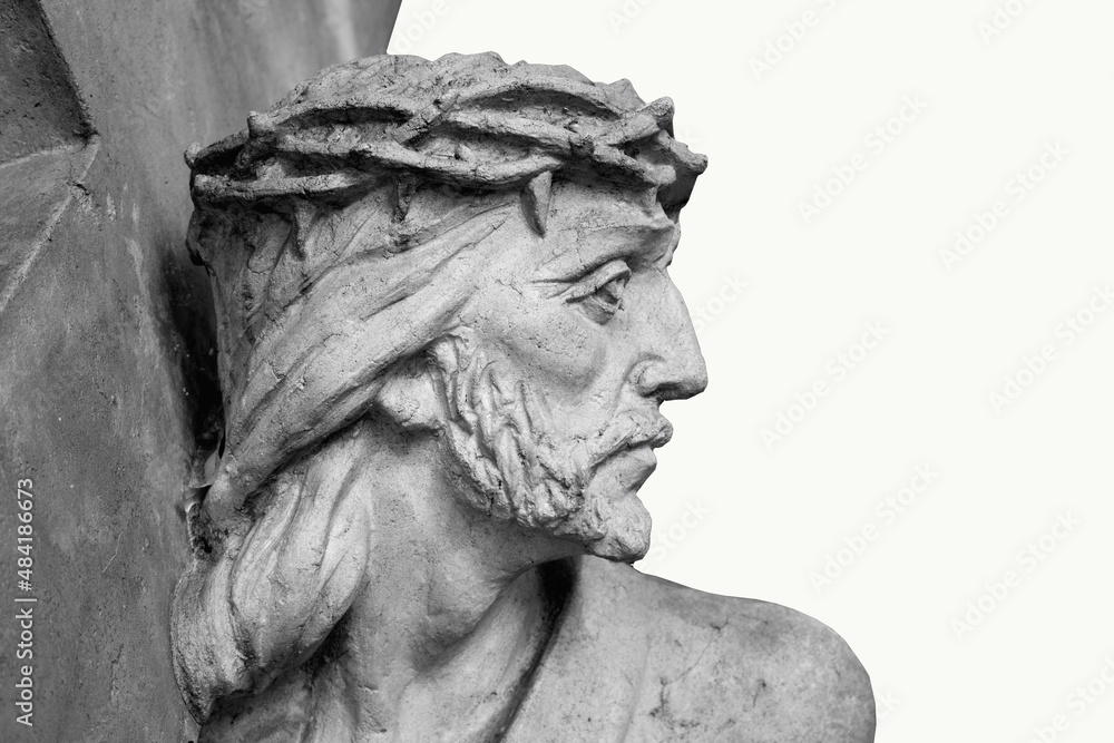 The face of Jesus Christ suffering on the cross Stock Photo | Adobe Stock