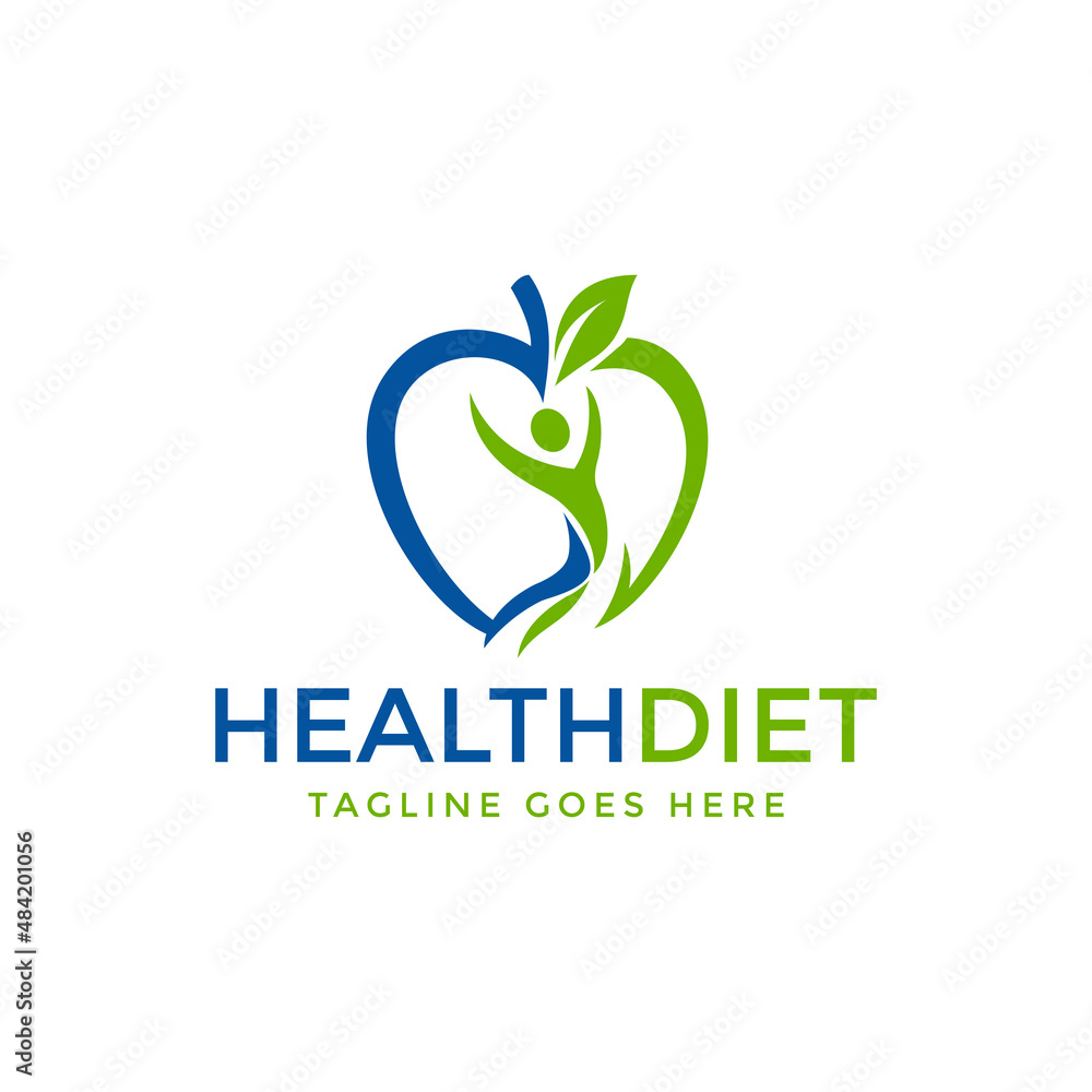 health diet logo design vector illustration Stock Vector | Adobe Stock