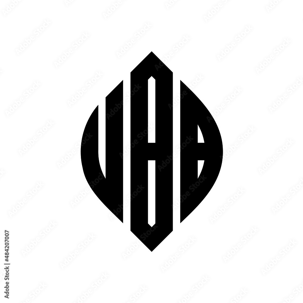 UBB circle letter logo design with circle and ellipse shape. UBB ...