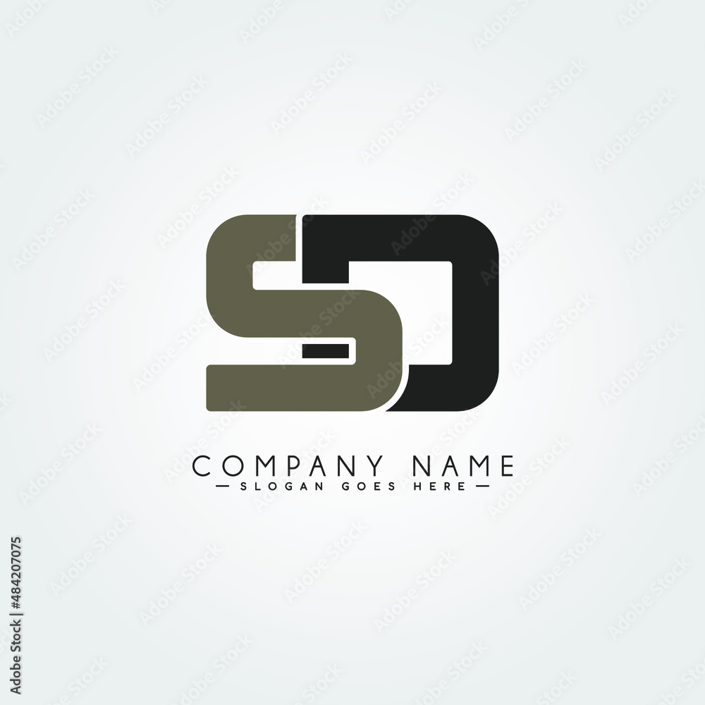 Initial Letter SD Logo - Simple Alphabet Logo Stock Vector | Adobe Stock