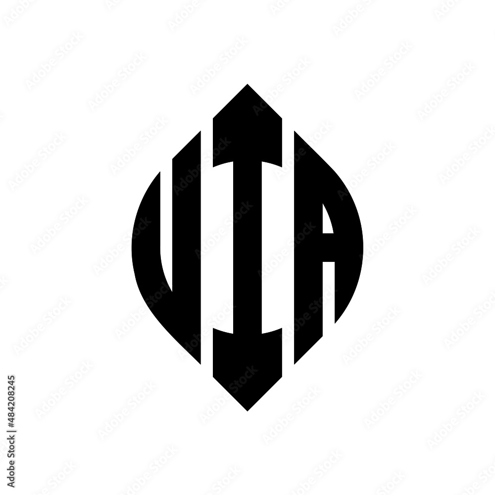 Vetor de UIA circle letter logo design with circle and ellipse shape ...