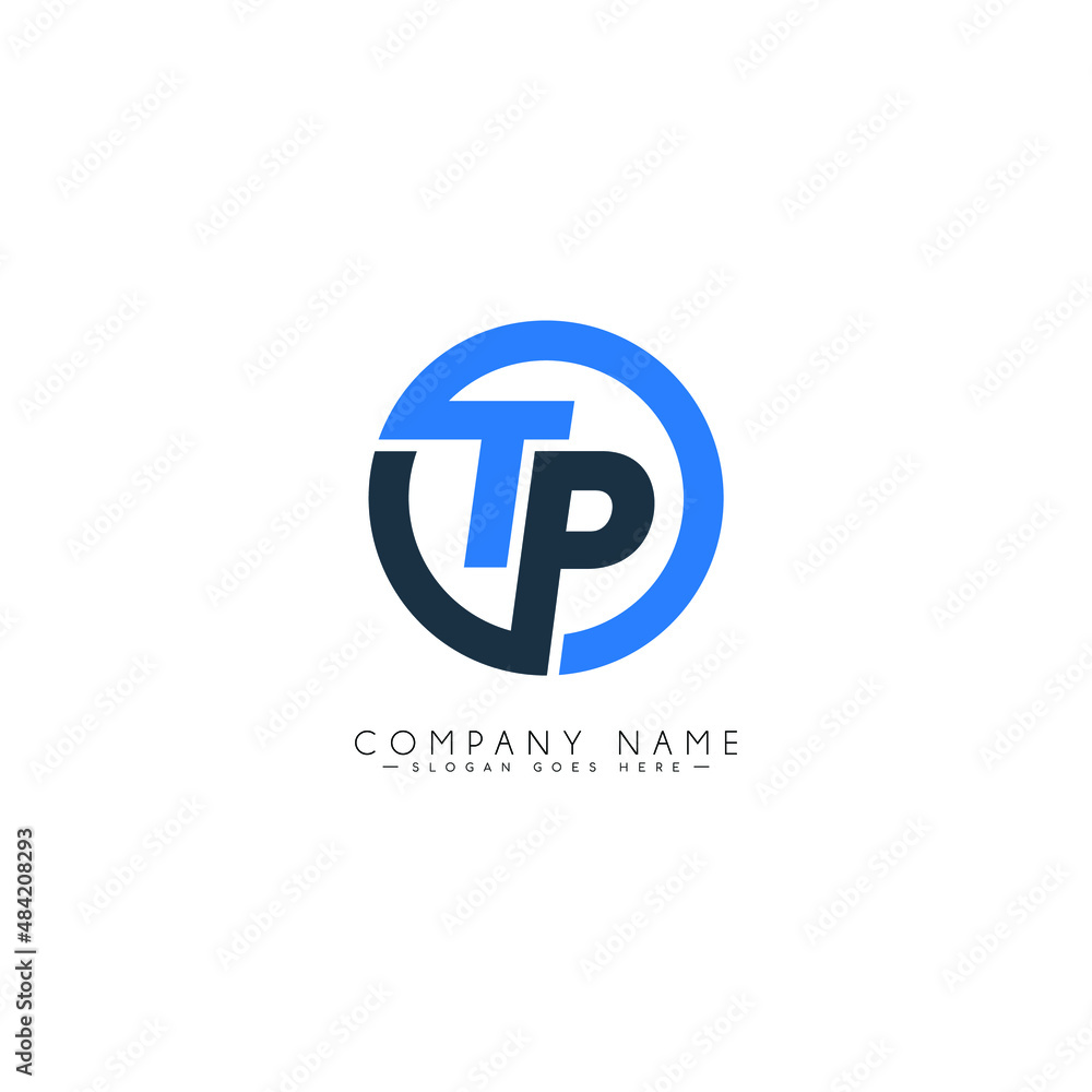 Vetor de Initial Letter TP Logo - Simple Business Logo for Alphabet T ...