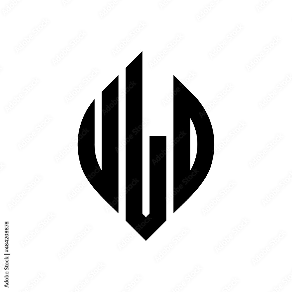 ULD circle letter logo design with circle and ellipse shape. ULD ...