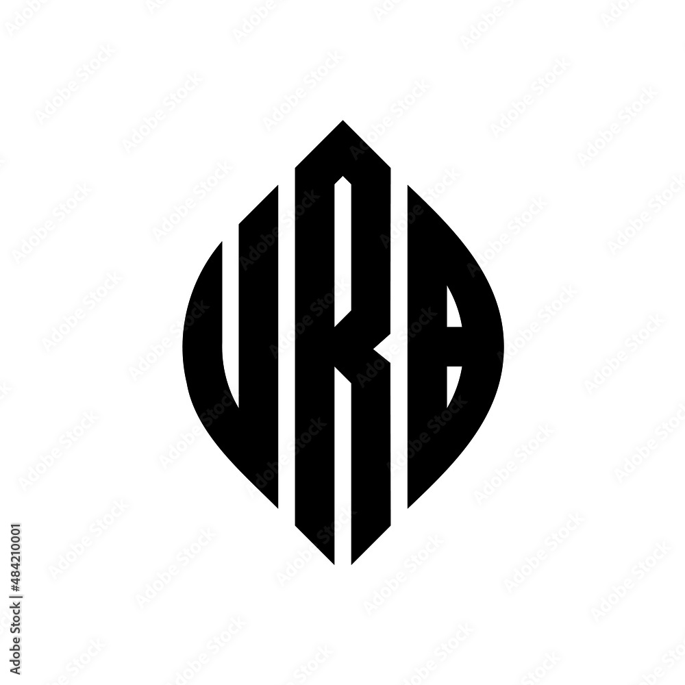 URB circle letter logo design with circle and ellipse shape. URB ...