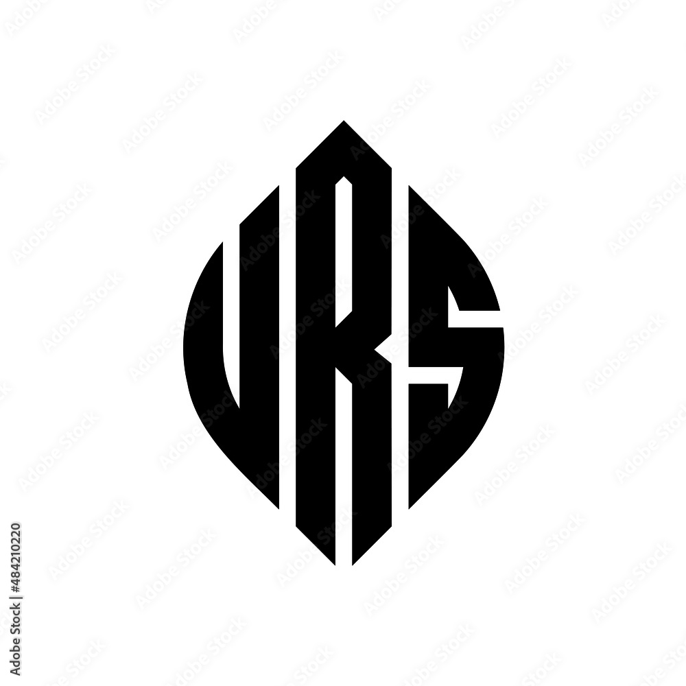 URS circle letter logo design with circle and ellipse shape. URS ...