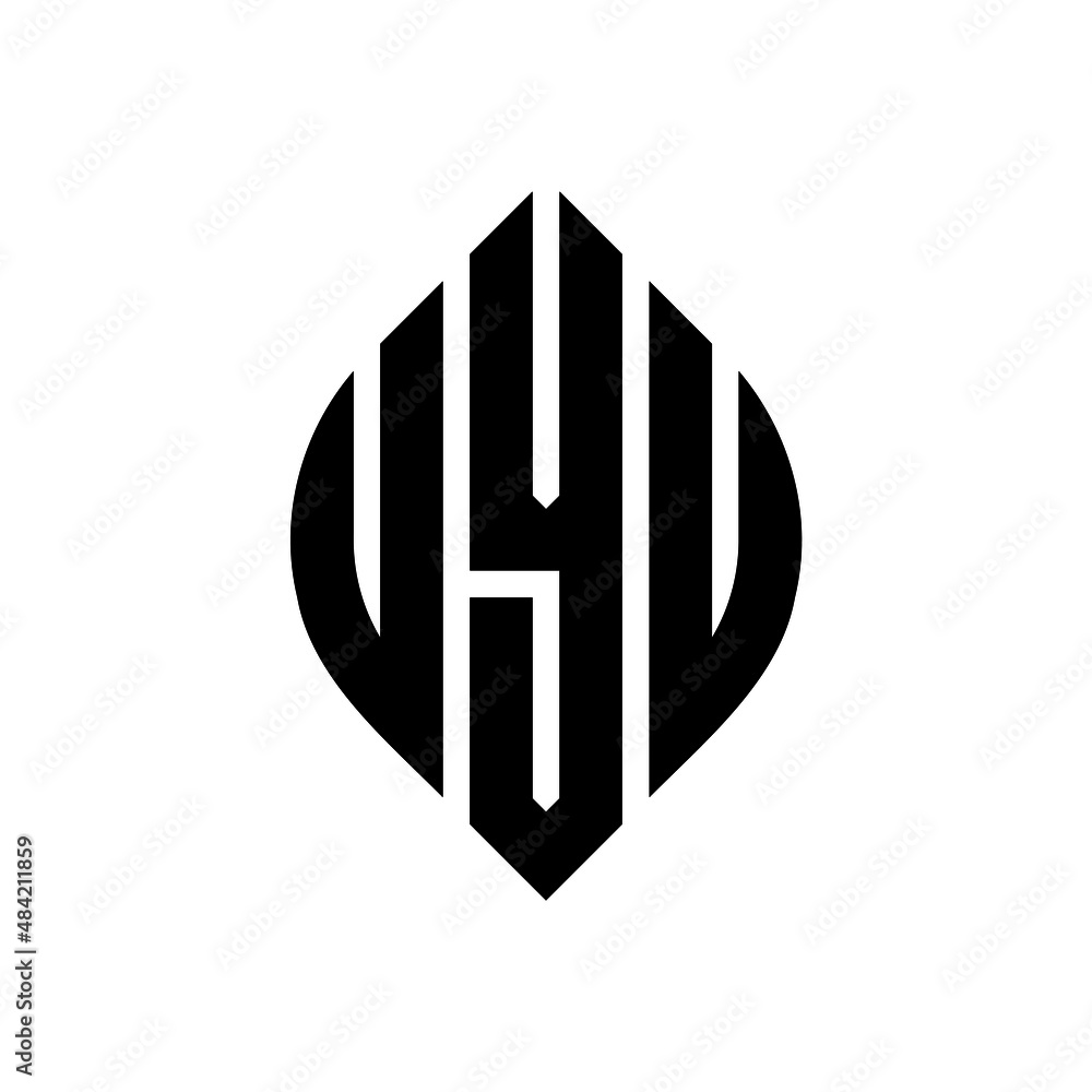UYU circle letter logo design with circle and ellipse shape. UYU ...