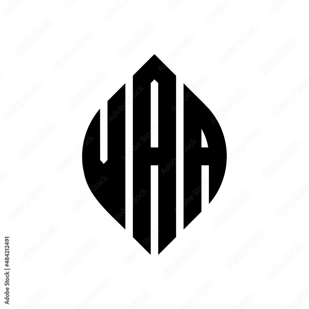 VAA circle letter logo design with circle and ellipse shape. VAA ...