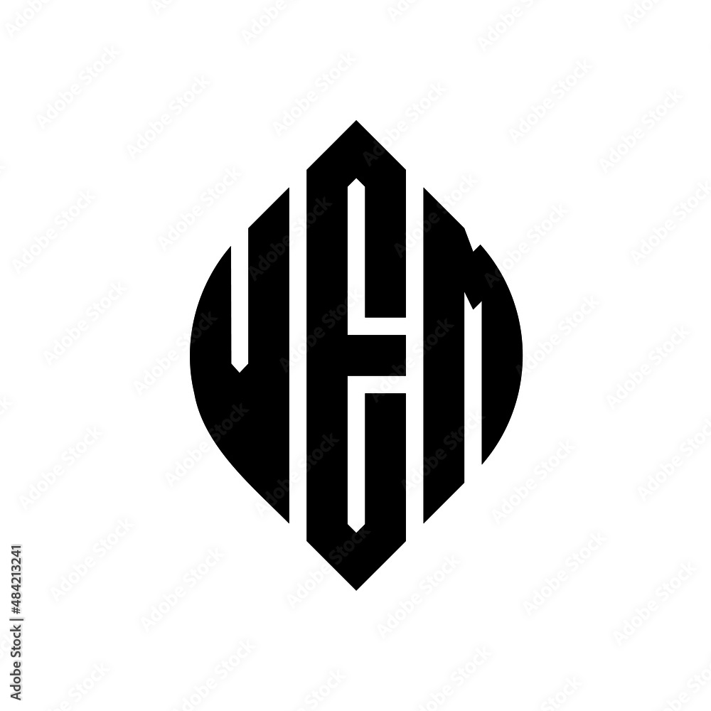 VEM circle letter logo design with circle and ellipse shape. VEM ...