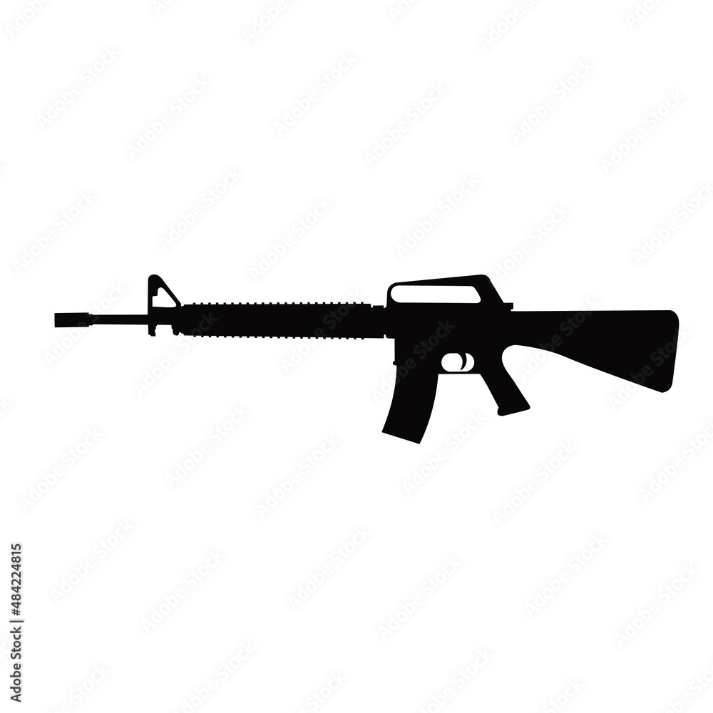 m16 modern riffle weapon silhouette vector design Stock Vector | Adobe ...