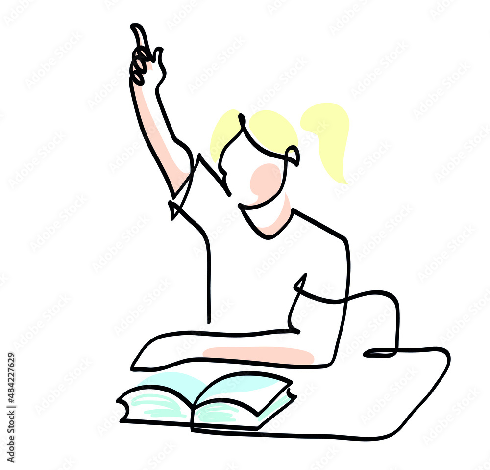 One line drawing of answer and question concept. One continuous line ...