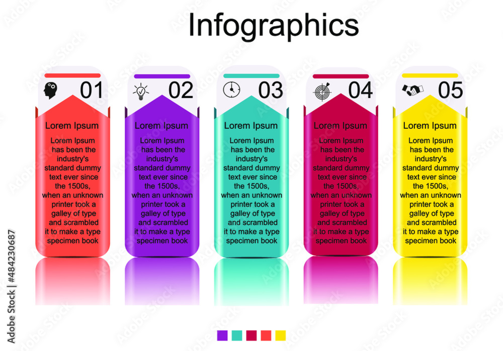 Business data visualization, infographics. Scheme of the process of ...