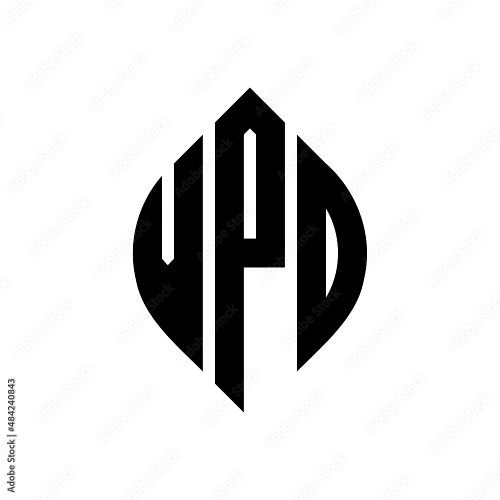 VPD circle letter logo design with circle and ellipse shape. VPD ...