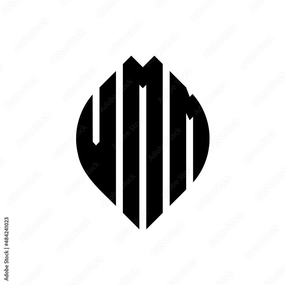 VMM circle letter logo design with circle and ellipse shape. VMM ...
