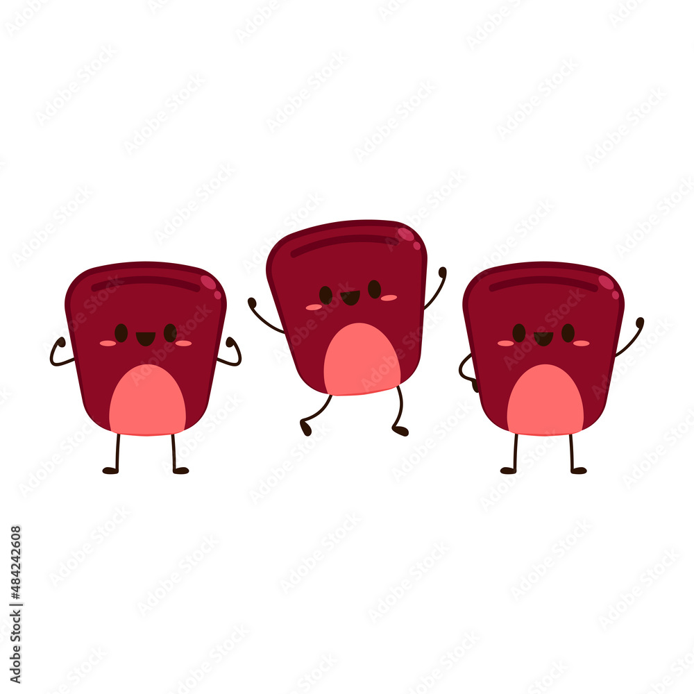 Sweet Red Corn Seed Character Design Siamese Red Ruby Corn Seed Isolated Vector Stock Vector