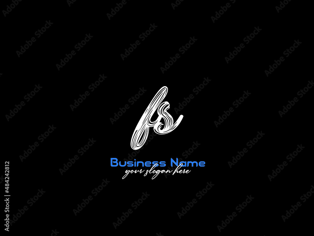 Brush FS Beautiful Signature logo, monogram FS handwriting logo icon ...
