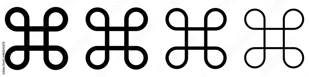 Command icon set. Cmd vector symbol. Vector illustration isolated on ...