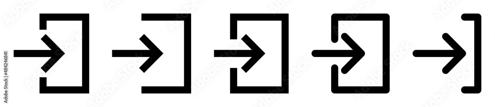 Login icon set. Exit sign. Symbol for your website design, logo, app ...