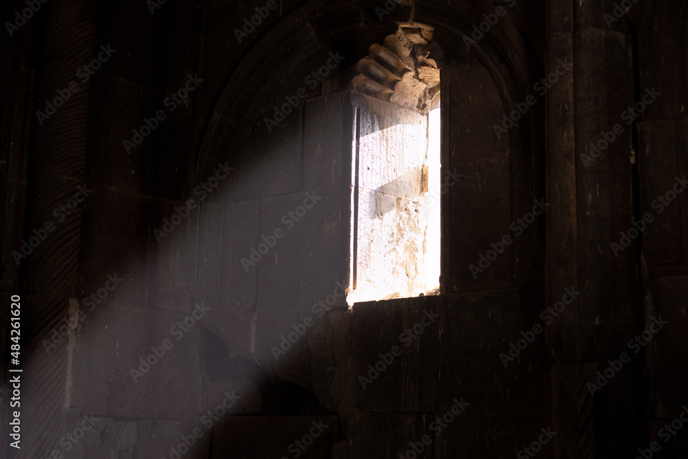 light falling through a window in an old church Stock Photo | Adobe Stock