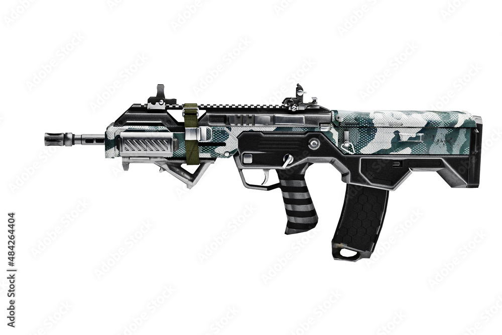 3d model automatic rifle with a collimator sight and silencer Stock ...