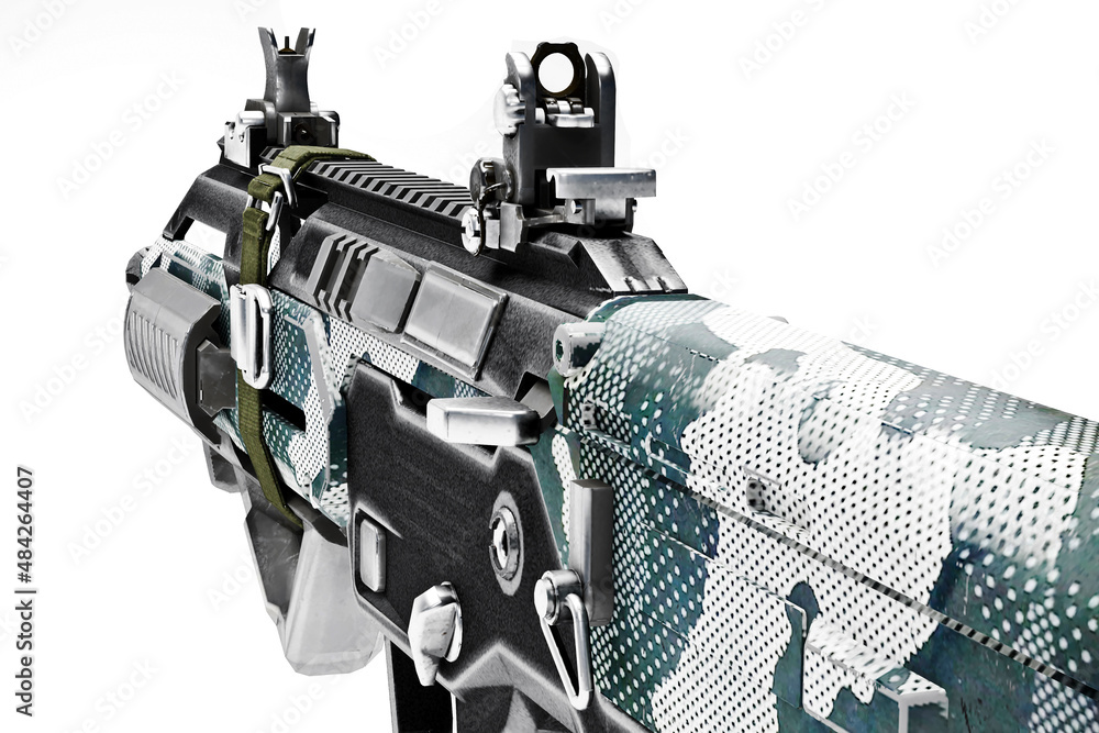 3d model automatic rifle with a collimator sight and silencer Stock ...