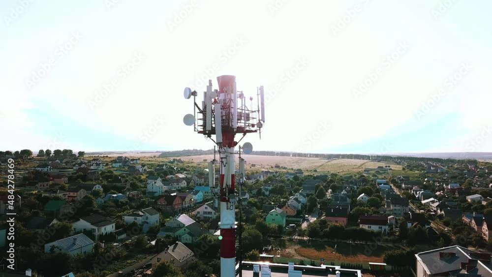 Telecommunication tower of 4G and 5G cellular. Base Station or Base ...