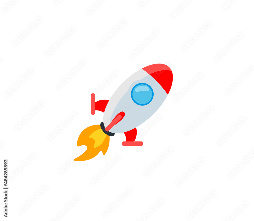 Startup Rocket vector isolated icon. Rocket emoji illustration. Rocket ...