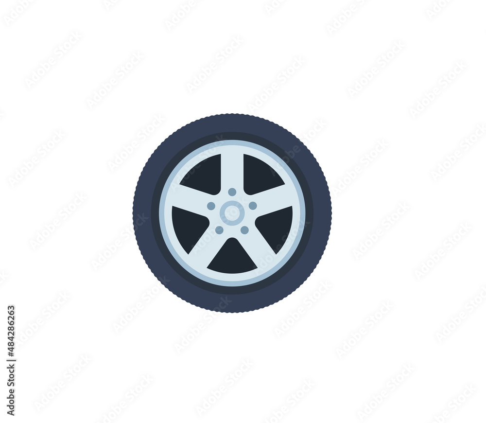 Car wheel vector isolated icon. Emoji illustration. Car wheel vector ...