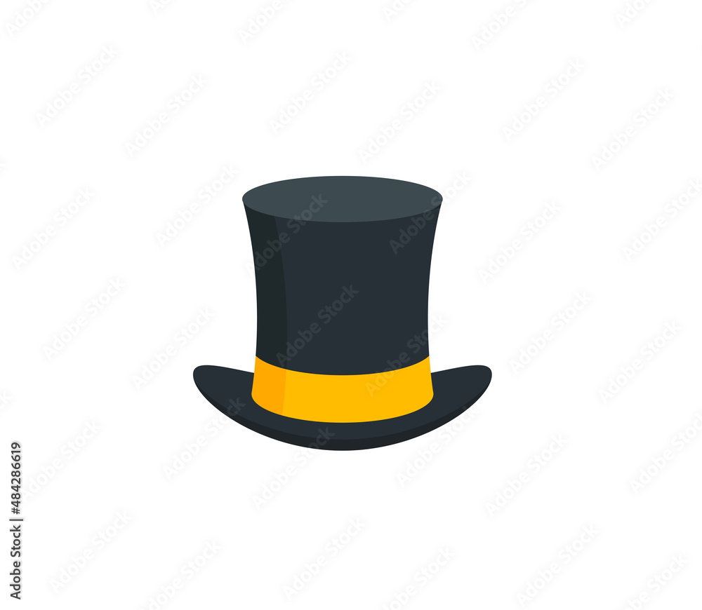 Top hat vector isolated icon. Emoji illustration. Magician hat vector ...