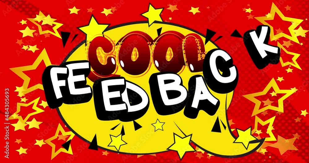 Cool Feedback. Motion poster. 4k animated Comic book word text moving ...
