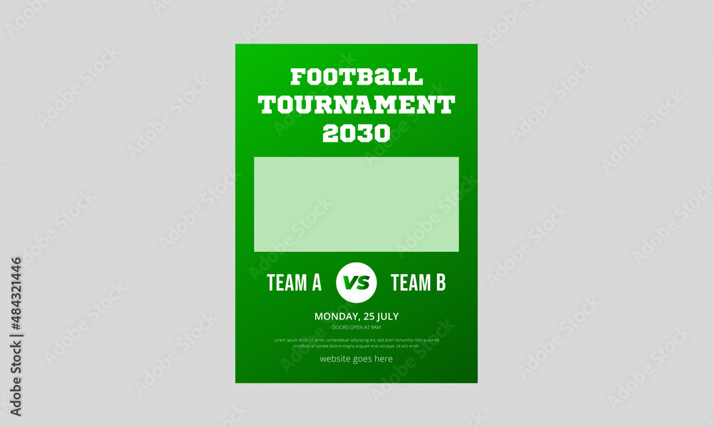 Football Tournament flyer template design. Soccer Cup Championship ...