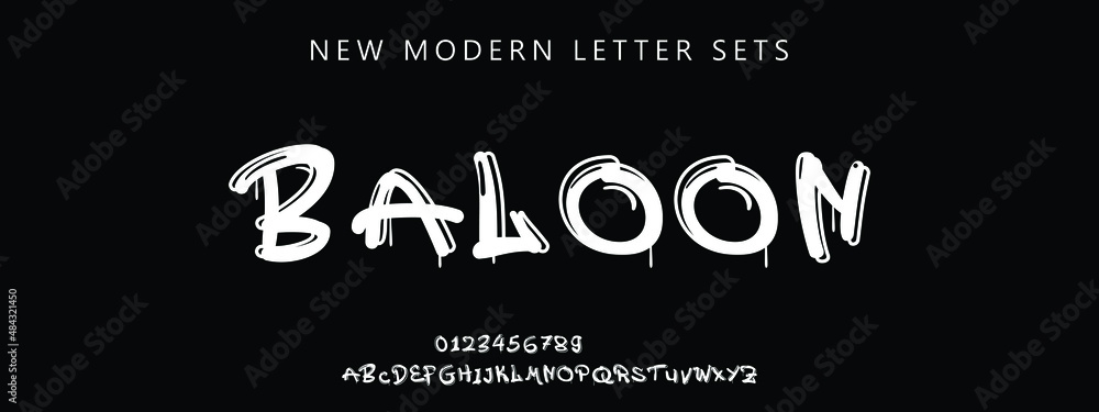 BALOON Elegant alphabet letters font and number. Classic Lettering ...