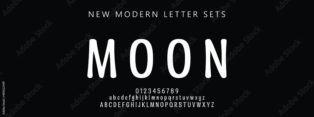 MOON Elegant alphabet letters font and number. Classic Lettering ...