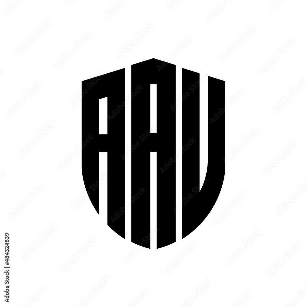 AAV letter logo design. AAV modern letter logo with black background ...