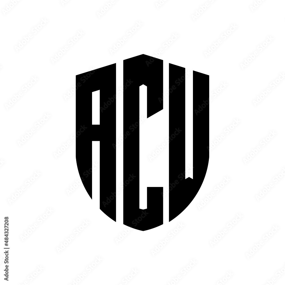ACW letter logo design. ACW modern letter logo with black background ...