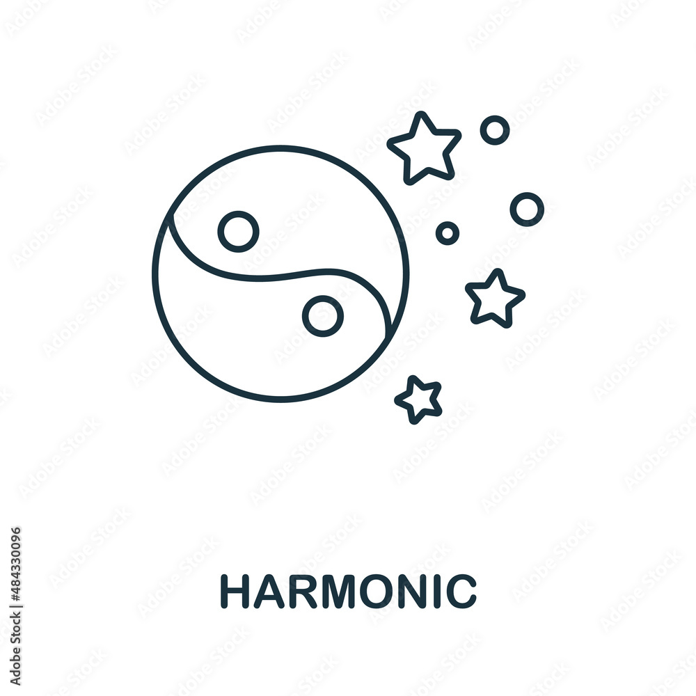 Harmonic icon. Line element from party icon collection. Linear Harmonic ...