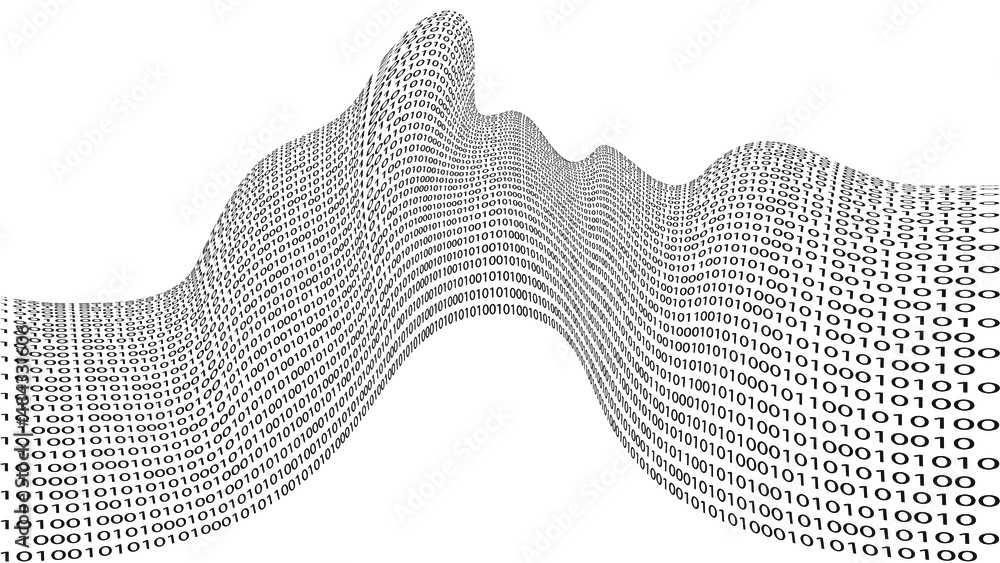 Big data futuristic design . Digital visualization . Particles stream ...