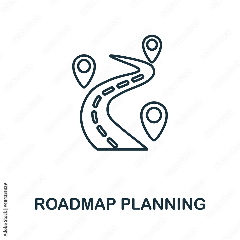 Roadmap Planning icon. Line element from production management ...