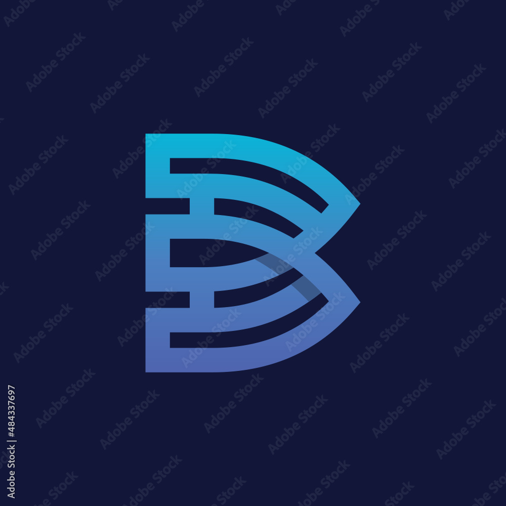 Abstract Line Art Letter B Logo Stock Vector | Adobe Stock