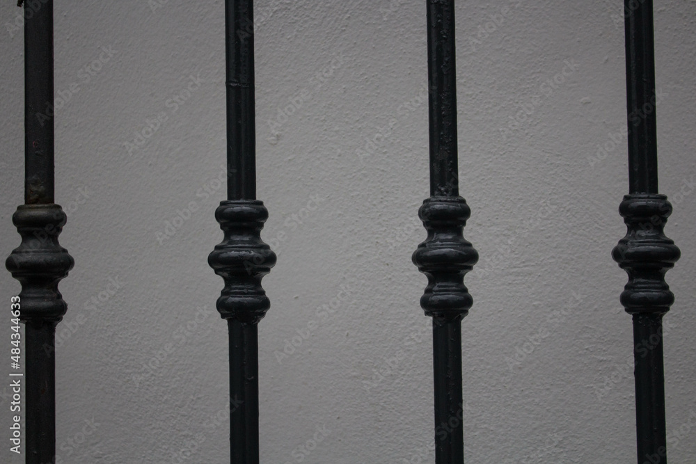 evocative image of texture of rods du a wrought iron grating Stock ...