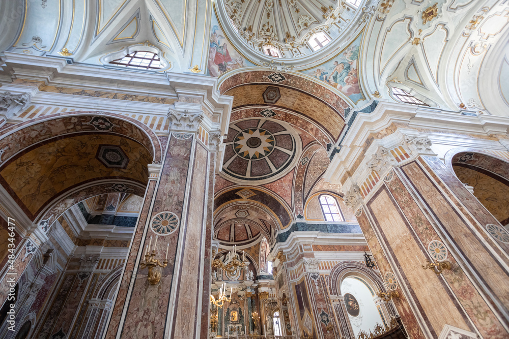 Inside interior of the Cathedral of Maria Santissima della Madia ...