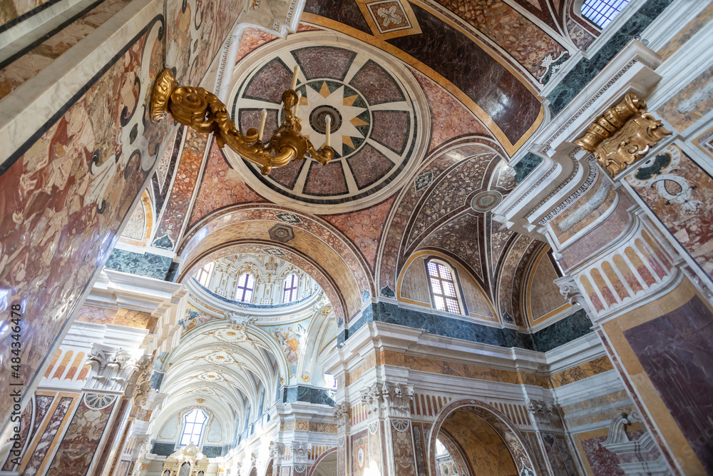 Inside interior of the Cathedral of Maria Santissima della Madia ...