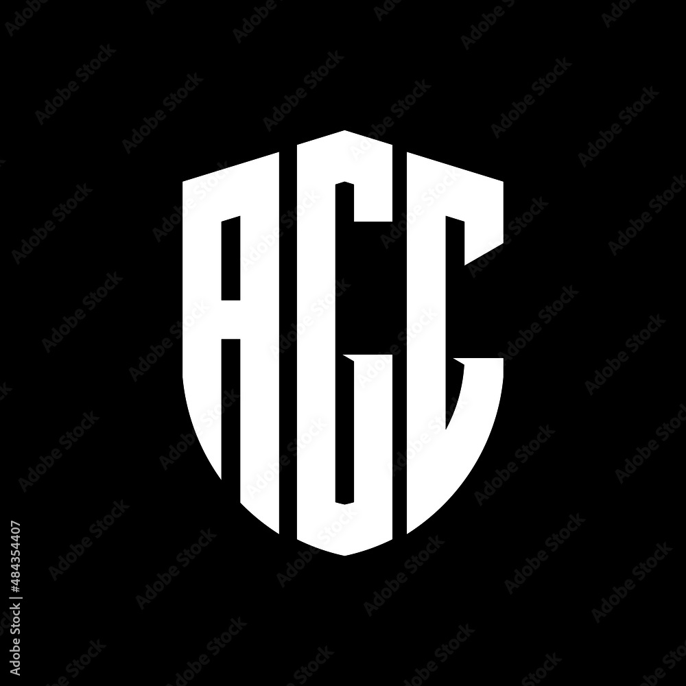 AGG letter logo design. AGG modern letter logo with black background ...