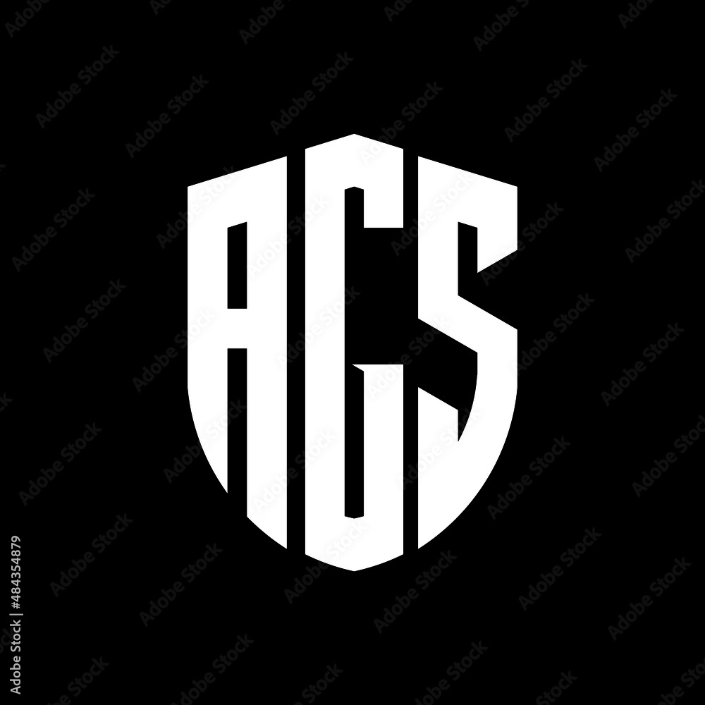 AGS letter logo design. AGS modern letter logo with black background ...