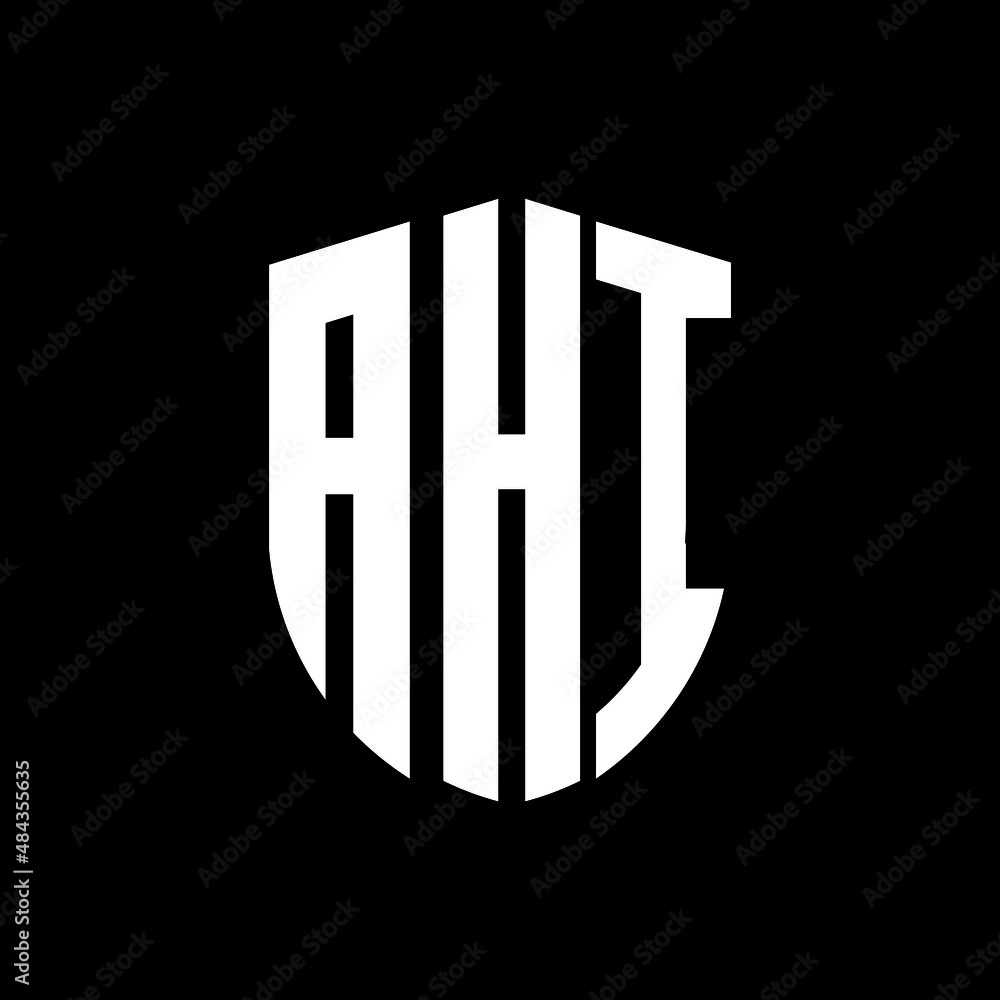 AHI letter logo design. AHI modern letter logo with black background ... AHI letter logo design. AHI modern letter logo with black background ...