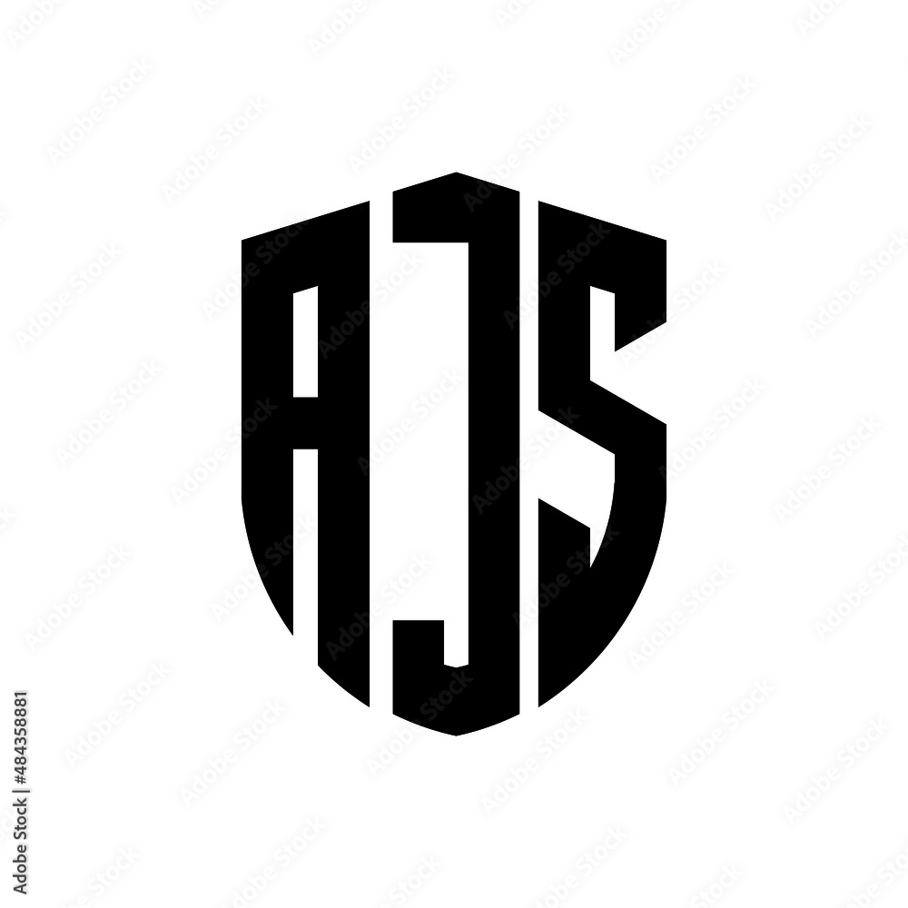 AJS letter logo design. AJS modern letter logo with black background ...