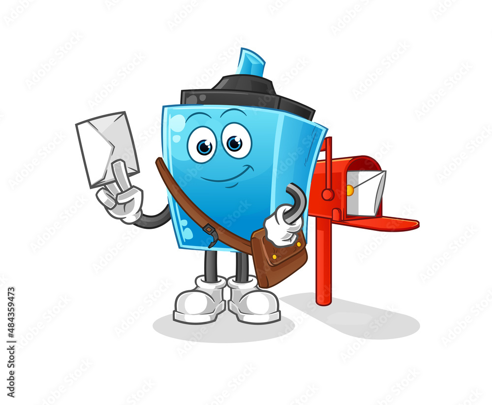 marker pen postman vector. cartoon character Stock Vector | Adobe Stock