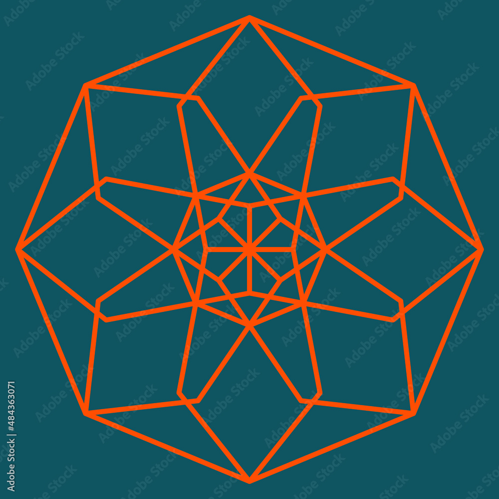 Vetor de Geometric line art design of connected polygon shapes inside ...