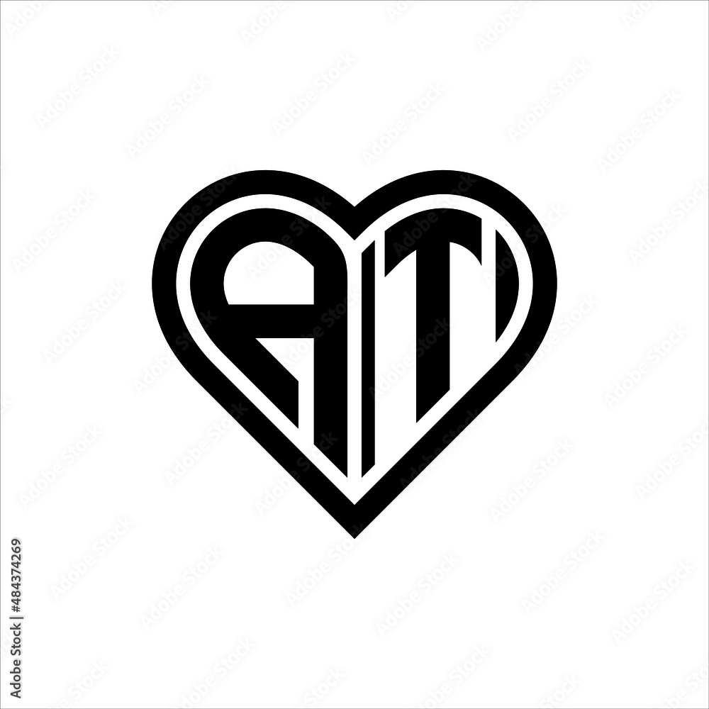 AT Letter logo design emblem vector icon, emblem with white background ...
