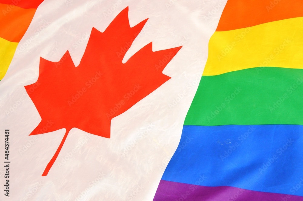 LGBT Canada flag. Rainbow flag. Symbol of pride and tolerance Stock ...