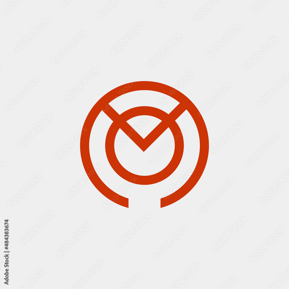 M Owl Circle Logo Creative Modern Minimal Alphabet Initial Letter Mark ...